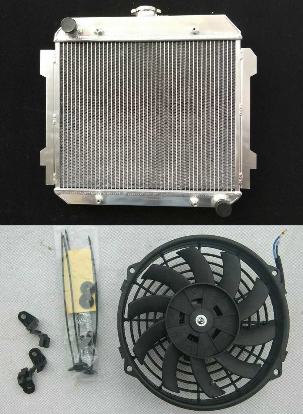 Aluminum Radiator & Fan For Ford Capri RS / Escort Superspeed MK1 Esse ...
